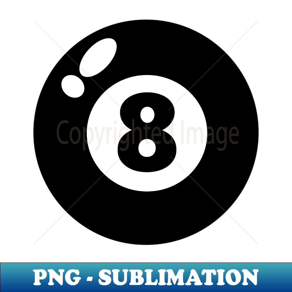 Eight ball - Billiards - PNG Transparent Sublimation Design - Inspire ...