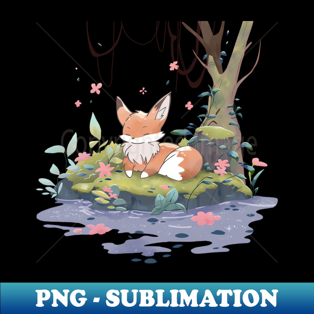 Sleepy Fox - Unique Sublimation PNG Download - Unleash Your - Inspire Uplift