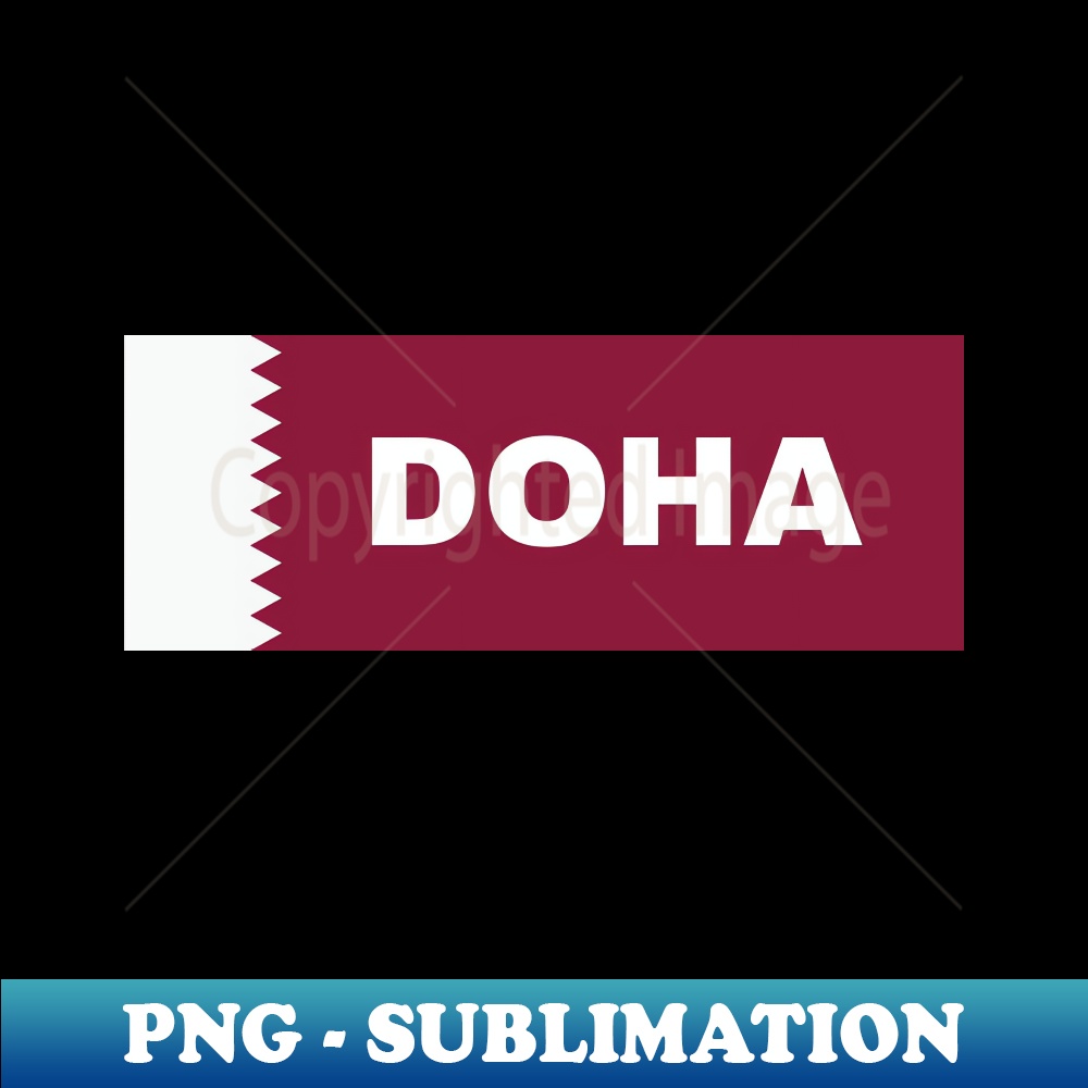 Doha City in Qatar Flag - PNG Transparent Sublimation Design | Inspire ...
