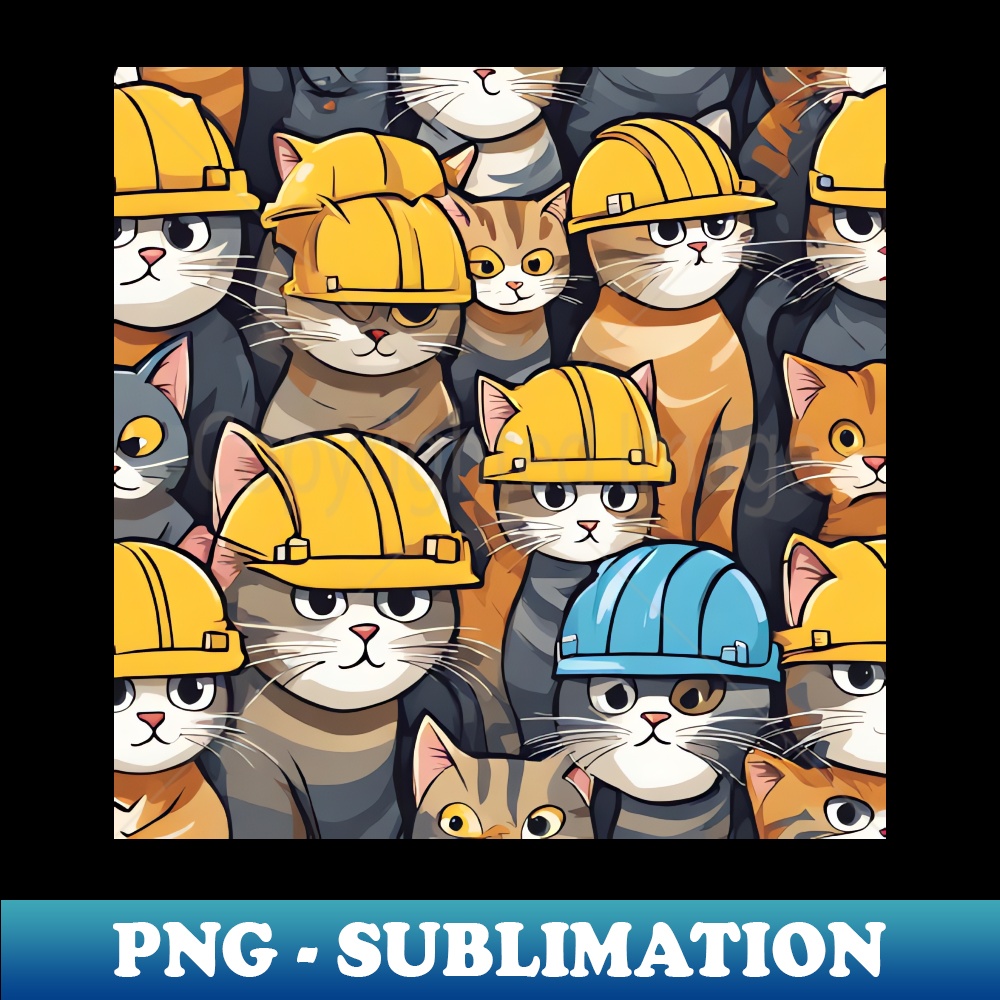 adorable cats wearing hard hats - Signature Sublimation PNG | Inspire ...