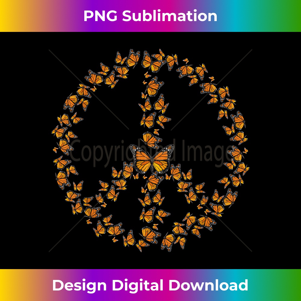 Monarch Butterfly Peace Sign 60s And 70s Hippie Butterflies | Inspire ...