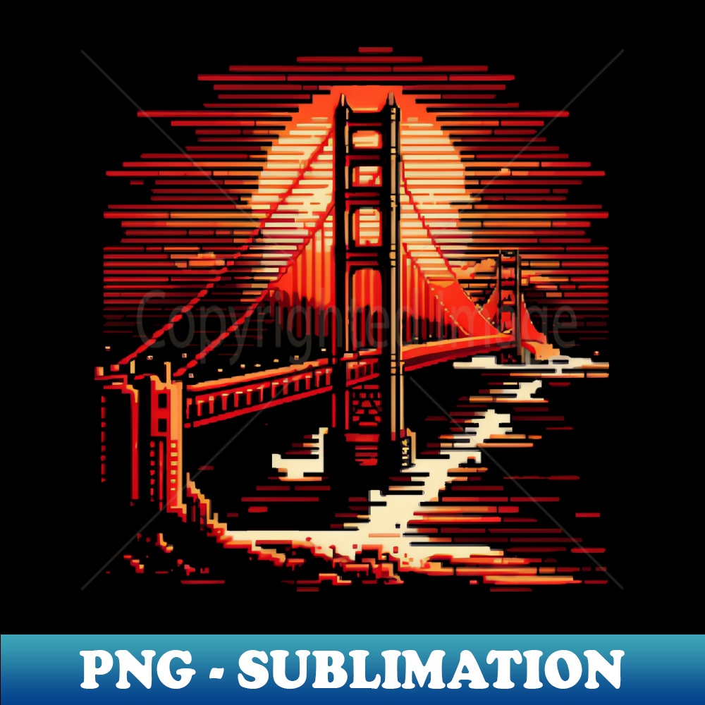 Golden Gate Bridge Pixel Art - Artistic Sublimation Digital | Inspire ...