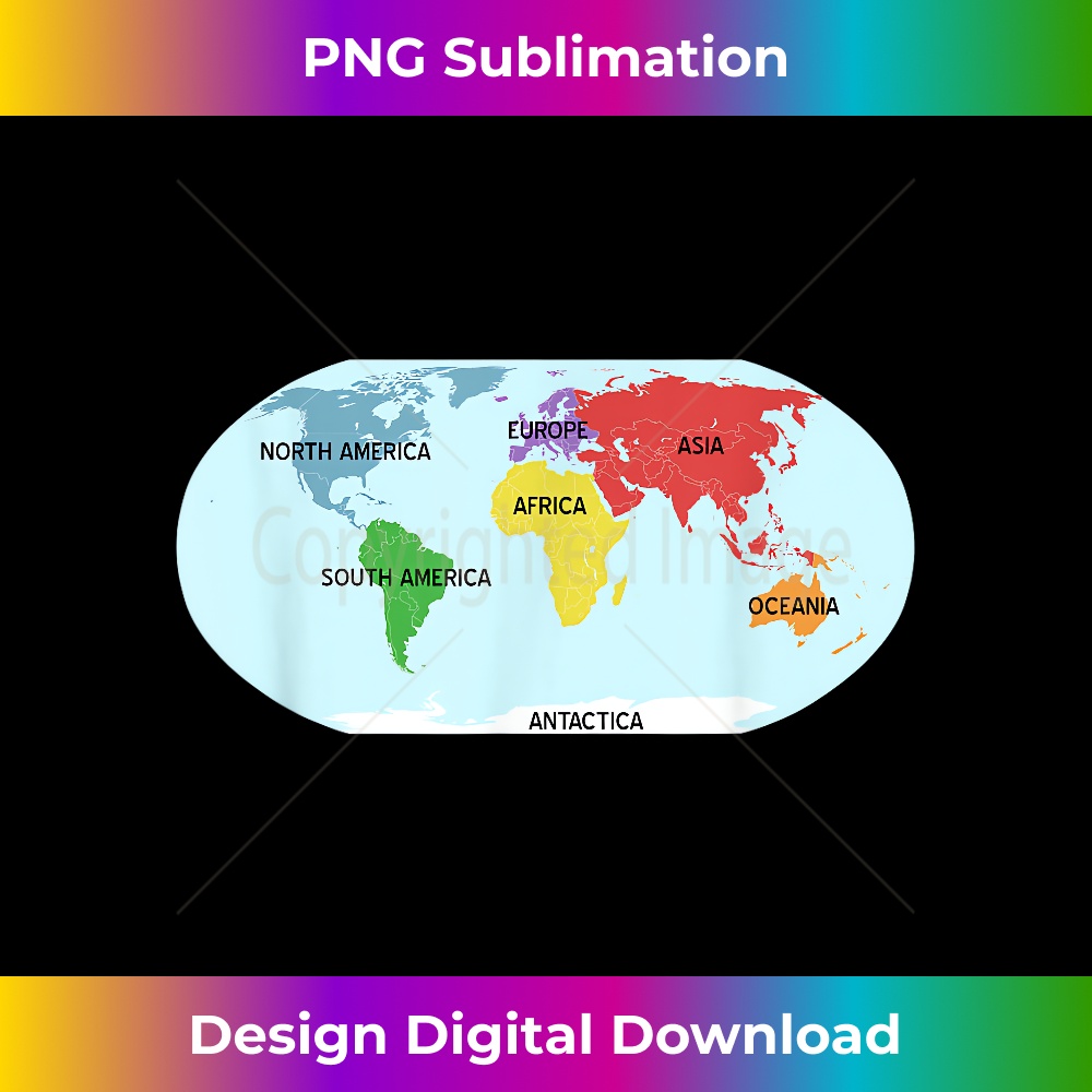 World Map with all 7 Continents Geography Teachers - Timeles | Inspire ...