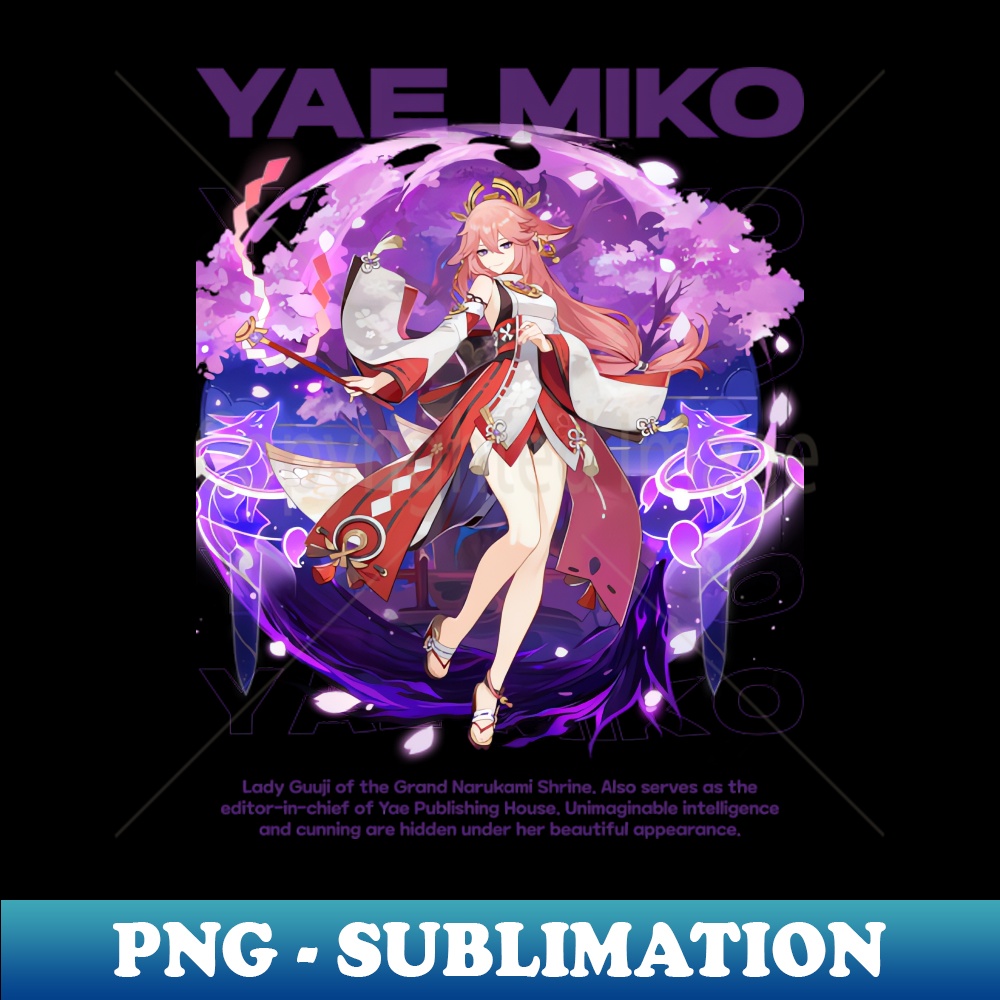 Yae Miko Genshin Impact - Signature Sublimation PNG File - V | Inspire ...