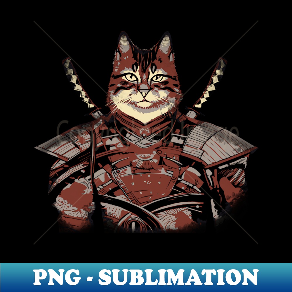 Cat Samurai Warrior Japanese - Decorative Sublimation PNG Fi | Inspire ...