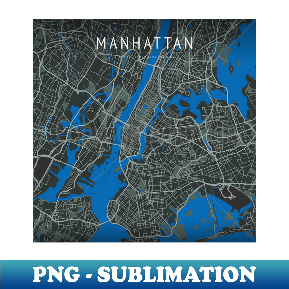 manhattan map - PNG Transparent Sublimation Design - Revolut - Inspire ...