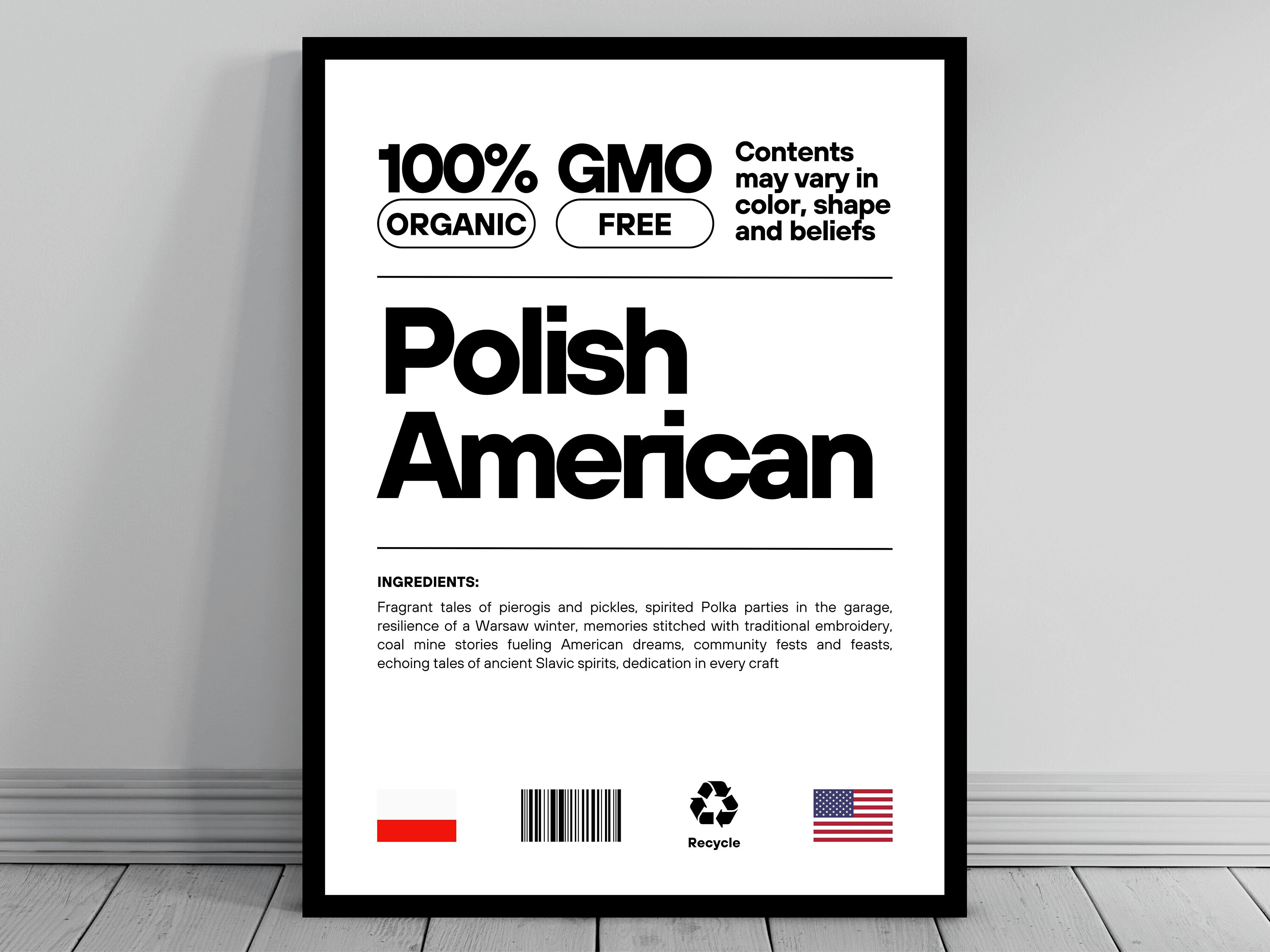 Polish American Unity Flag Canvas Mid Century Modern America | Inspire ...