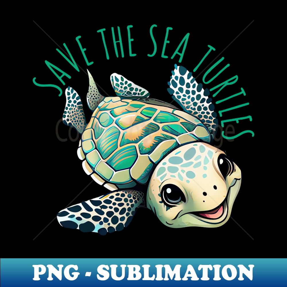 Save the Sea Turtles Cute Turtle - Exclusive Sublimation Dig | Inspire ...