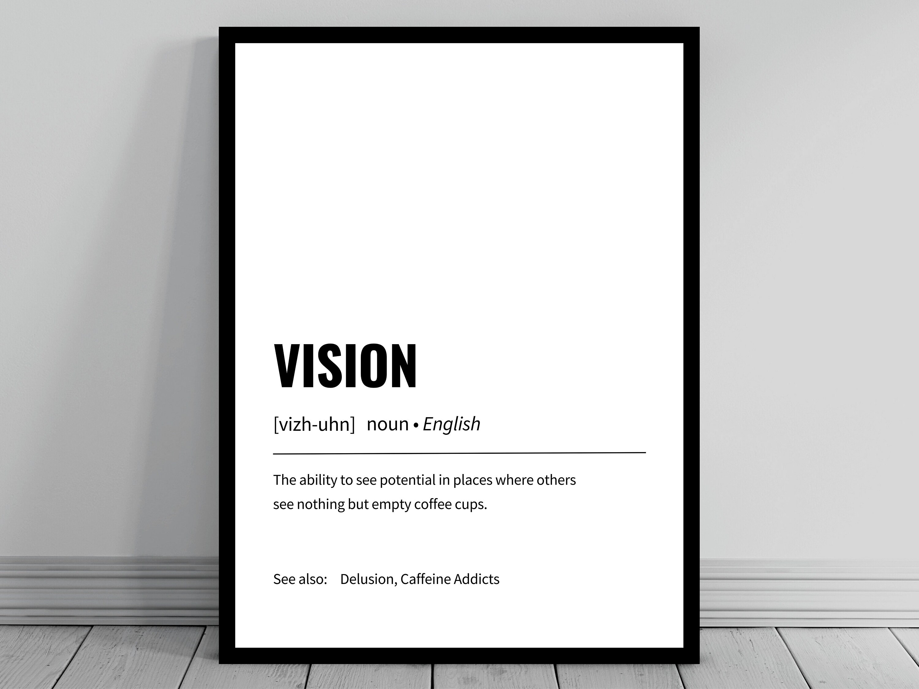 Vision Definition Minimalist Office Art Funny Definition Can - Inspire ...