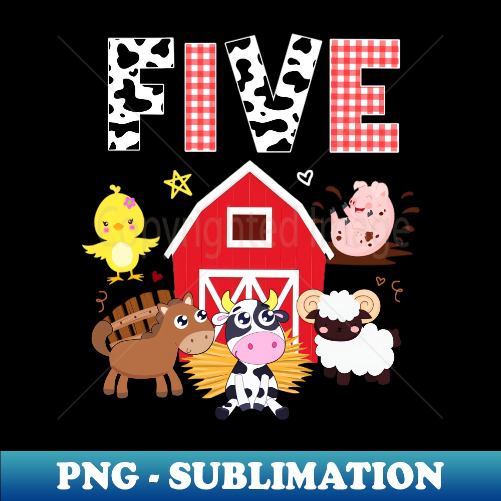 5th Birthday 5 Year Old Farm Theme Animals Birthday Part - P | Inspire ...