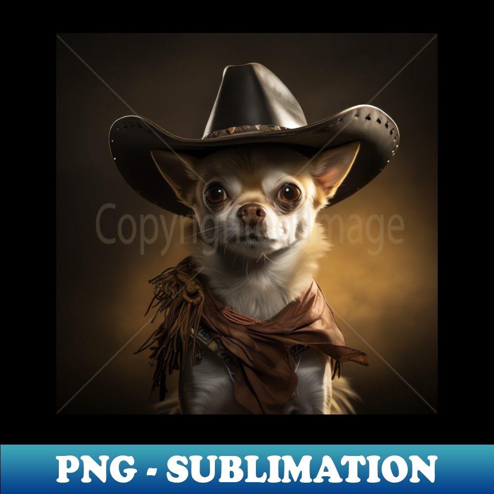 Cowboy Dog - Chihuahua - PNG Transparent Sublimation Design | Inspire ...