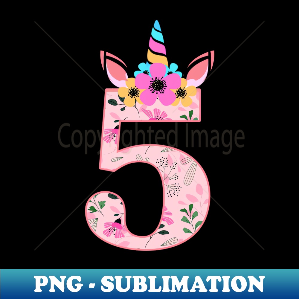 Kids Number 5 Year Old Unicorn 5th Birthday Girls - Aestheti | Inspire ...