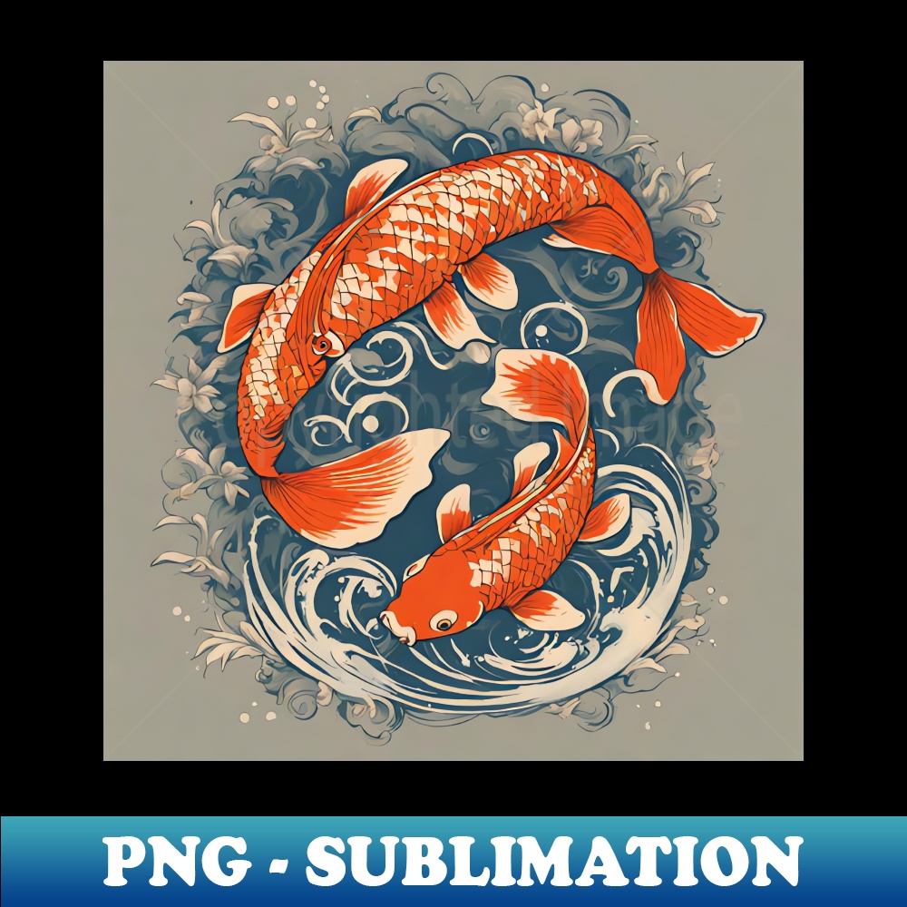 vintage golden koi fish Japanese style art - Vintage Sublima | Inspire ...