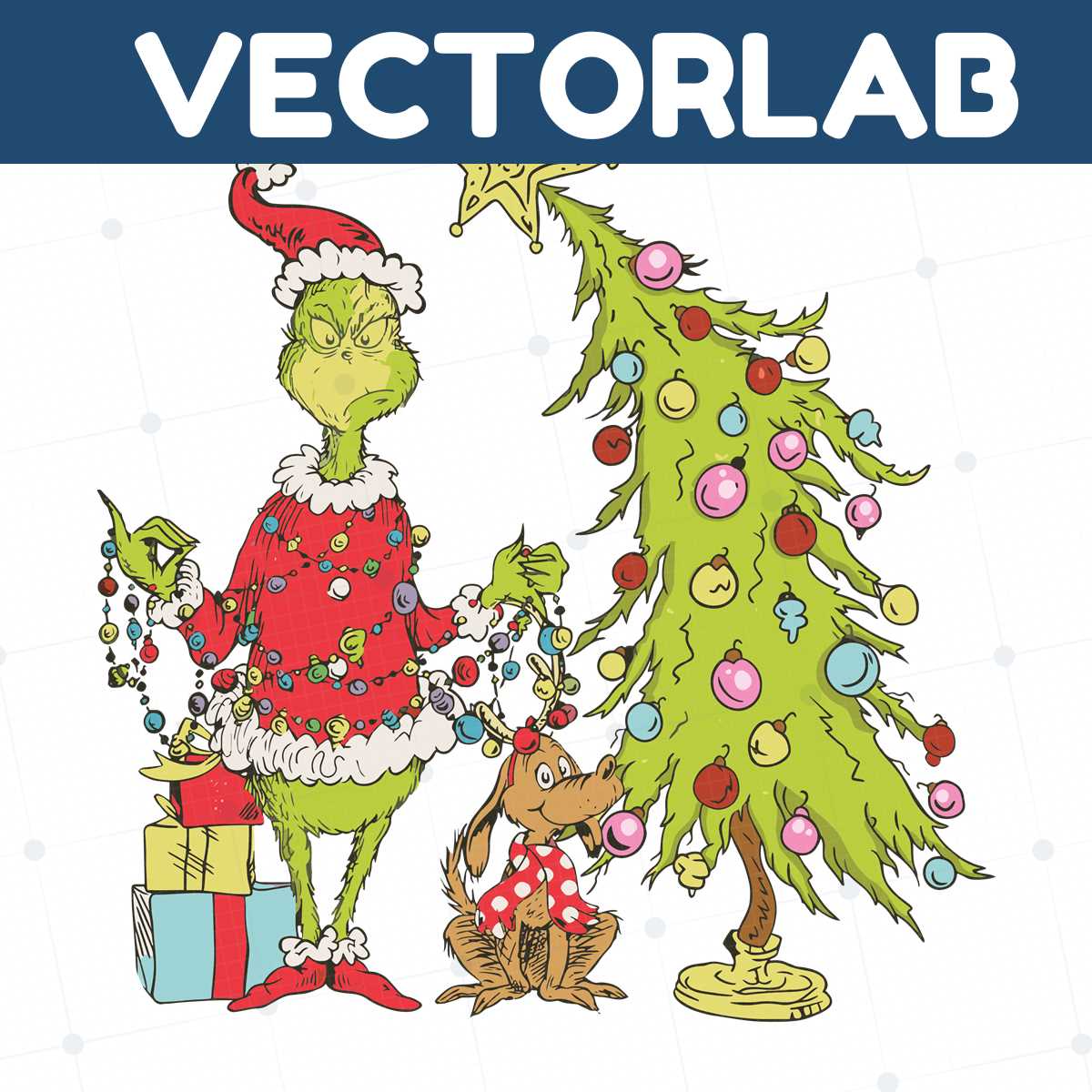 Retro Grinch Christmas Tree SVG Graphic Design File - Inspire Uplift