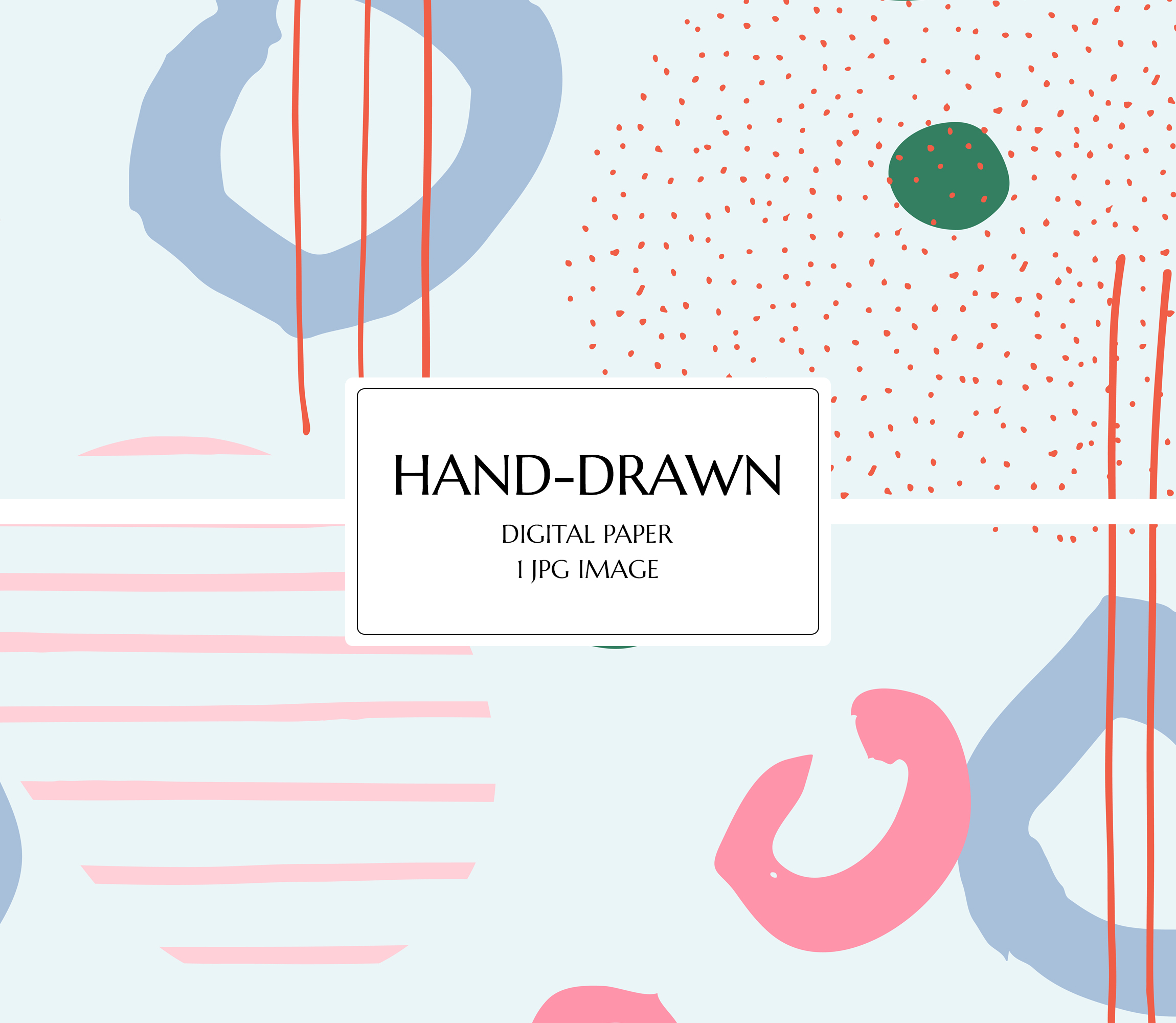 Light-blue Hand-Drawn Digital Paper, Hand-Drawn Digital | Inspire Uplift