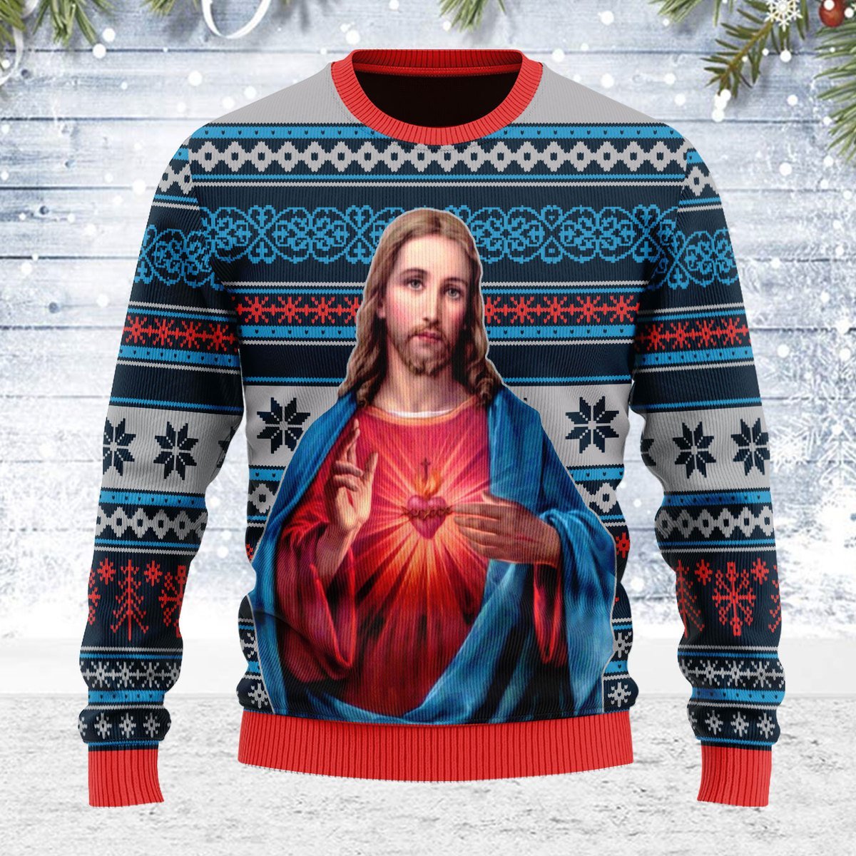 Ugly Christmas Sweater Jesus Christ For Men Women | Inspire Uplift