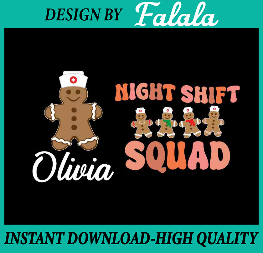 Custom Night Shift Nurse Squad Svg, Dancing Gingerbreads Svg - Inspire ...