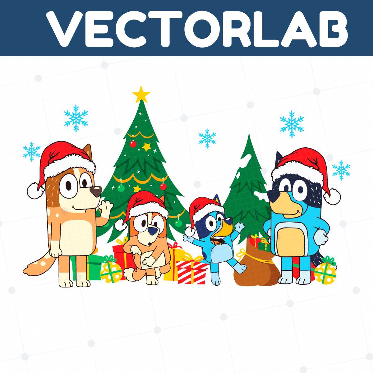 Funny Bluey Christmas Tree SVG Graphic Design File - Inspire Uplift