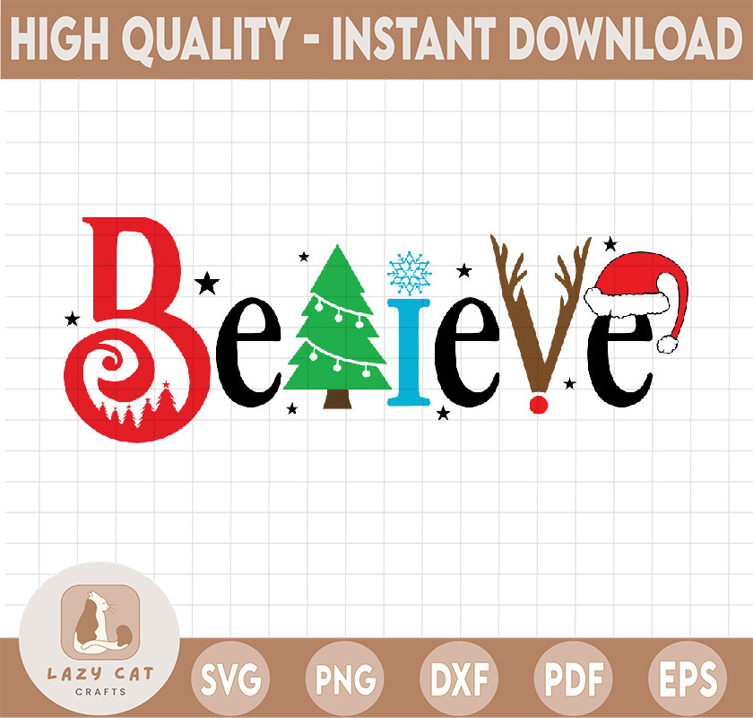 Believe SVG, Christmas SVG, Believe in Magic SVG, Santa Hat - Inspire ...