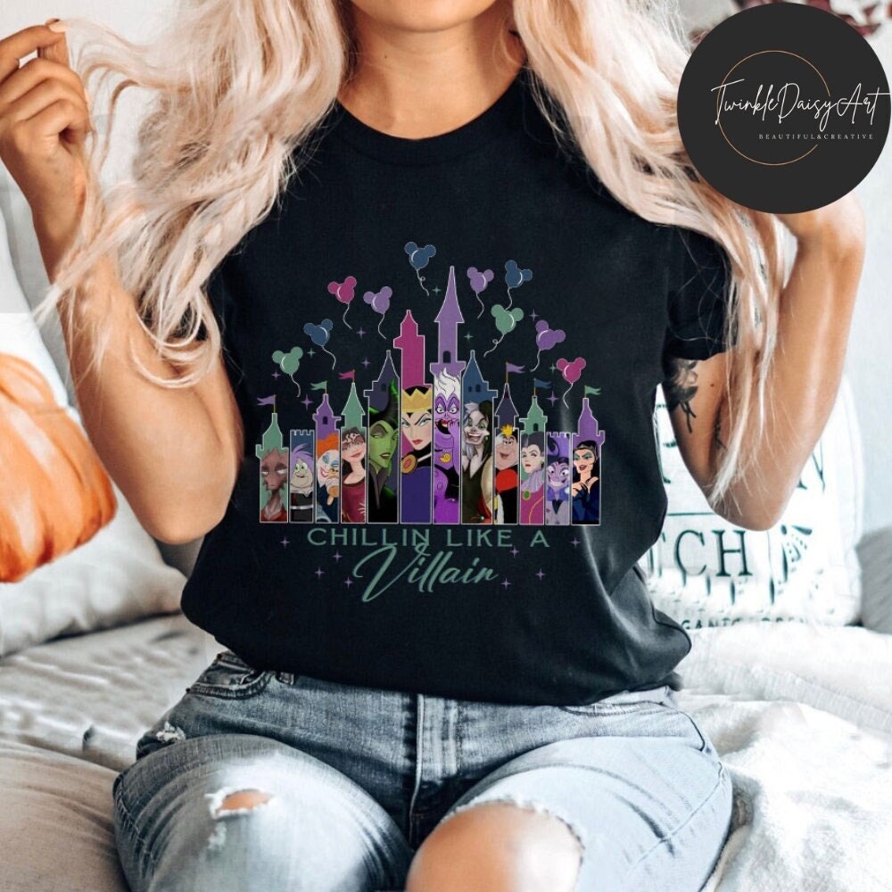 Disney Villains Castle Balloons Shirt, Disney Evil Friends C | Inspire ...
