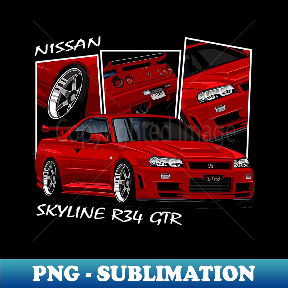 Nissan Skyline GTR R34 JDM Car - Signature Sublimation PNG F | Inspire ...