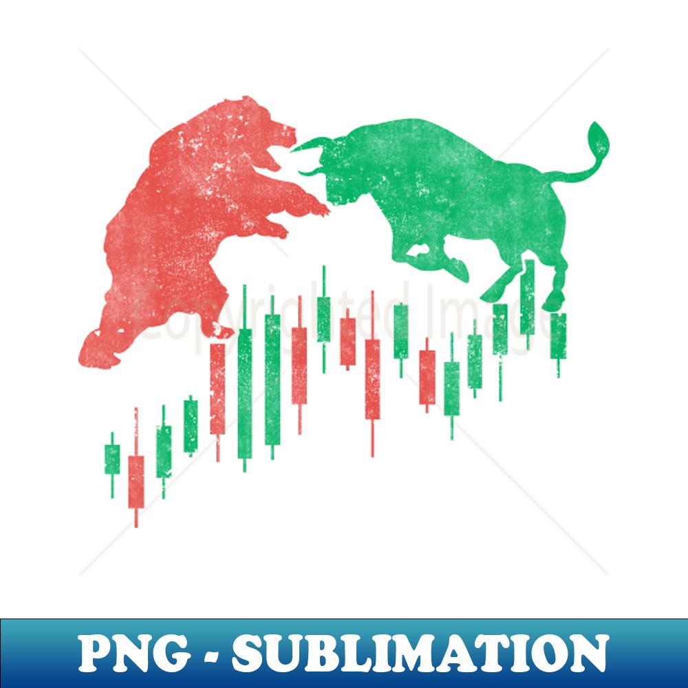 Bull And Bear Fight Vintage - High-Resolution PNG Sublimatio - Inspire ...