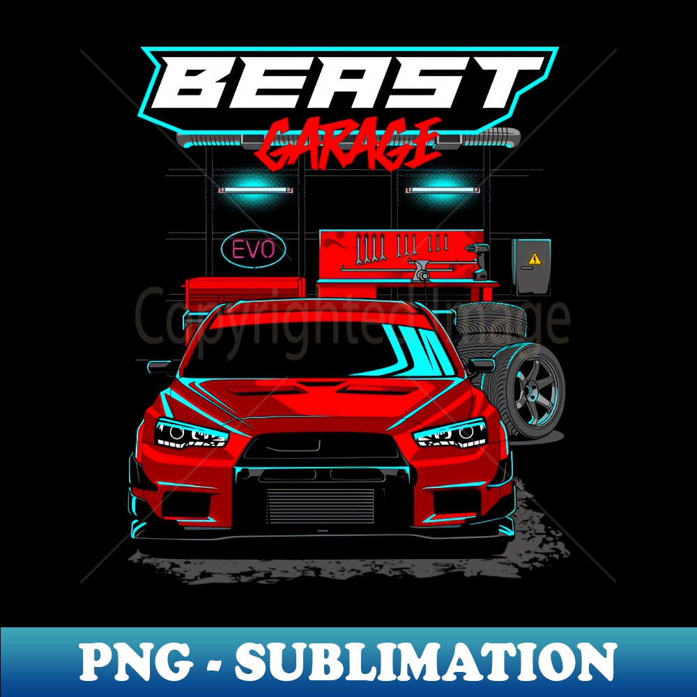BEAST GARAGE - EVO X - Aesthetic Sublimation Digital File - | Inspire Uplift