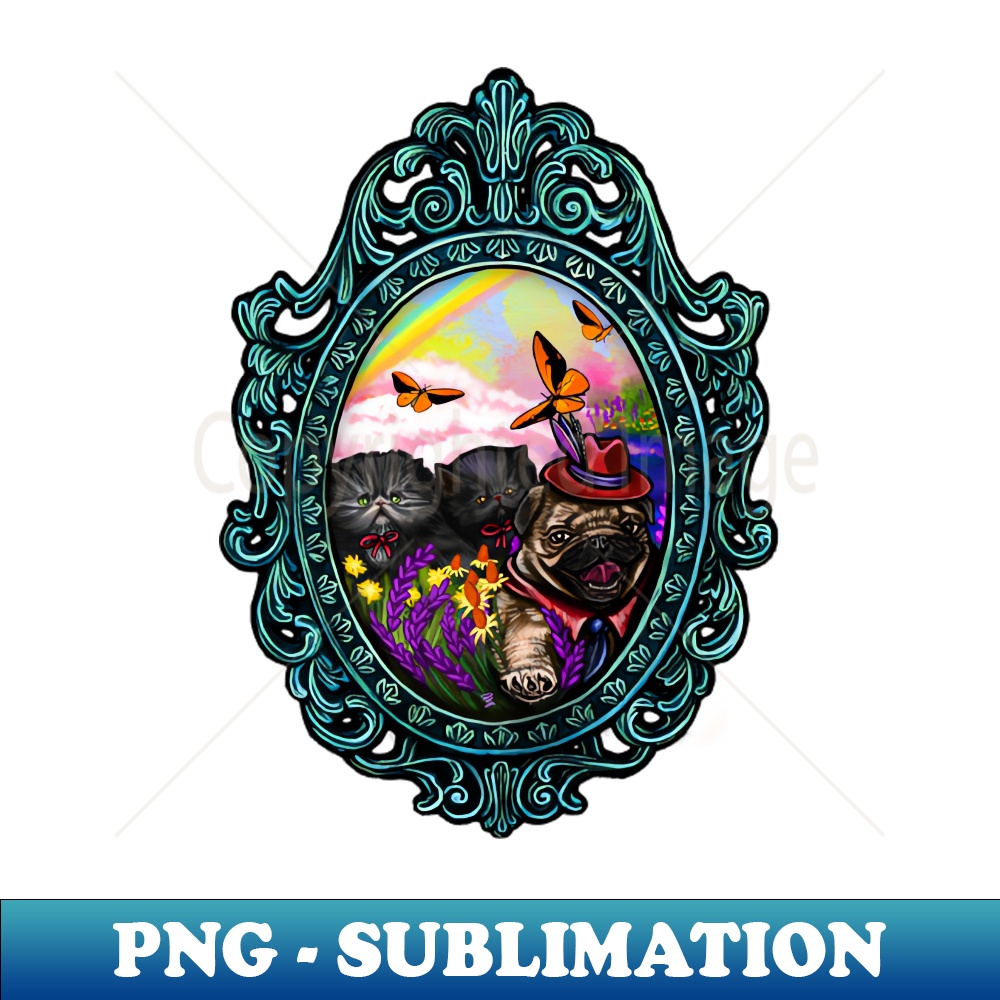 Kitsch Cameo Persian Kittens Festive Pug - High-Quality PNG | Inspire ...