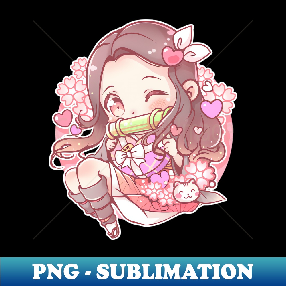 Cute Chibi Nezuko Kamado Fanart - Aesthetic Sublimation Digi | Inspire ...