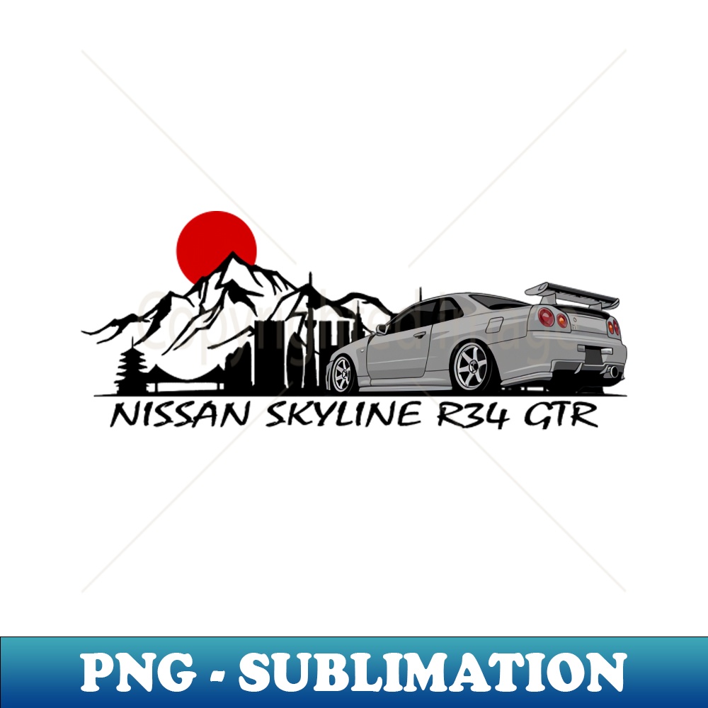 Nissan Skyline GTR R34 JDM Car - Decorative Sublimation PNG - Inspire ...
