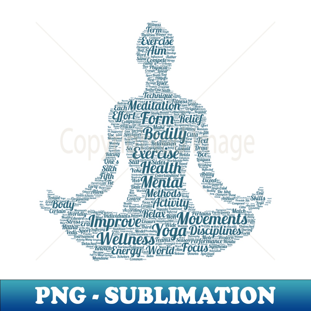 Yoga Excercise in Form Silhouette Shape Text Word Cloud - Pr | Inspire ...