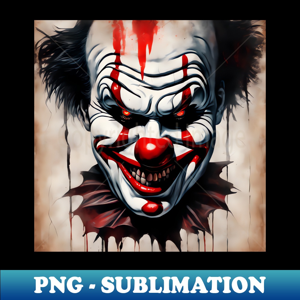 Vintage Halloween terrifying clown with an evil smile and a | Inspire ...