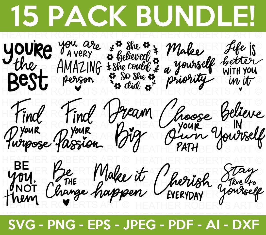 Inspirational Quotes SVG Bundle, Motivational Quotes SVG, Po | Inspire ...