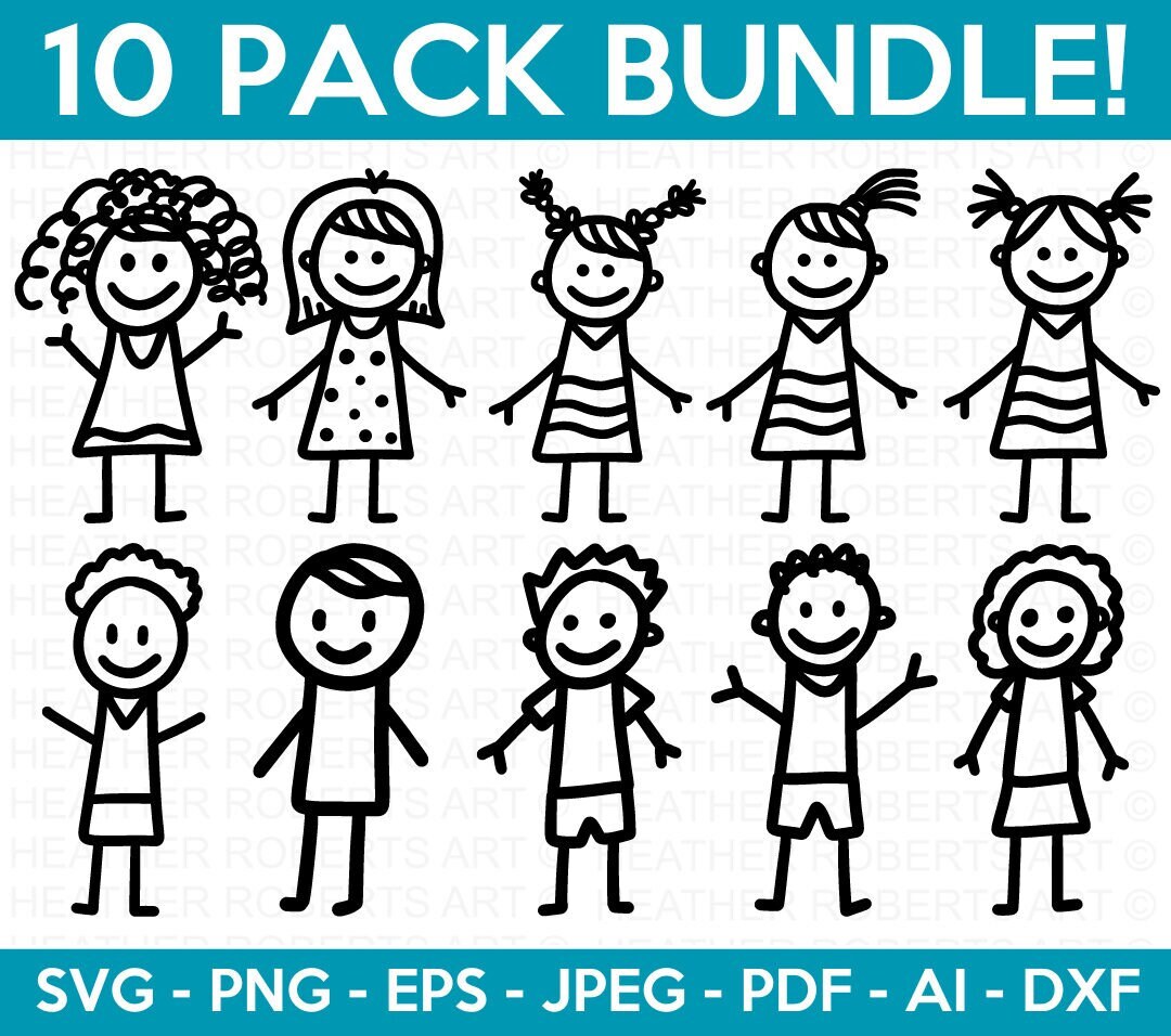 Stick Figures Svg Bundle, Stick People Svg, Stick Figures Sv | Inspire ...
