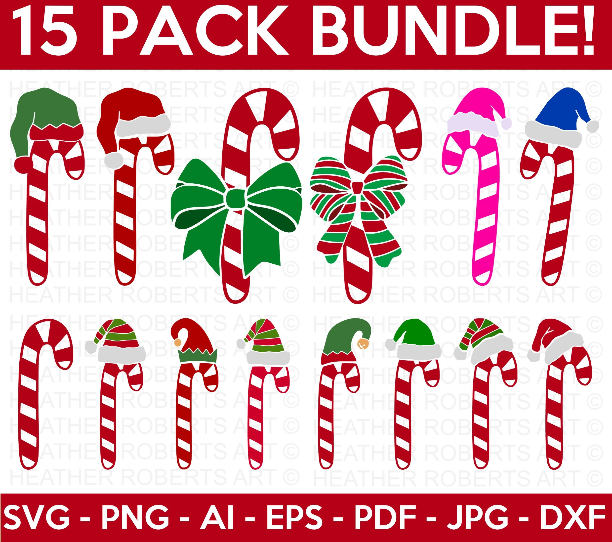 Christmas Candy Canes SVG Bundle, Candy Canes SVG, Candy Can - Inspire ...