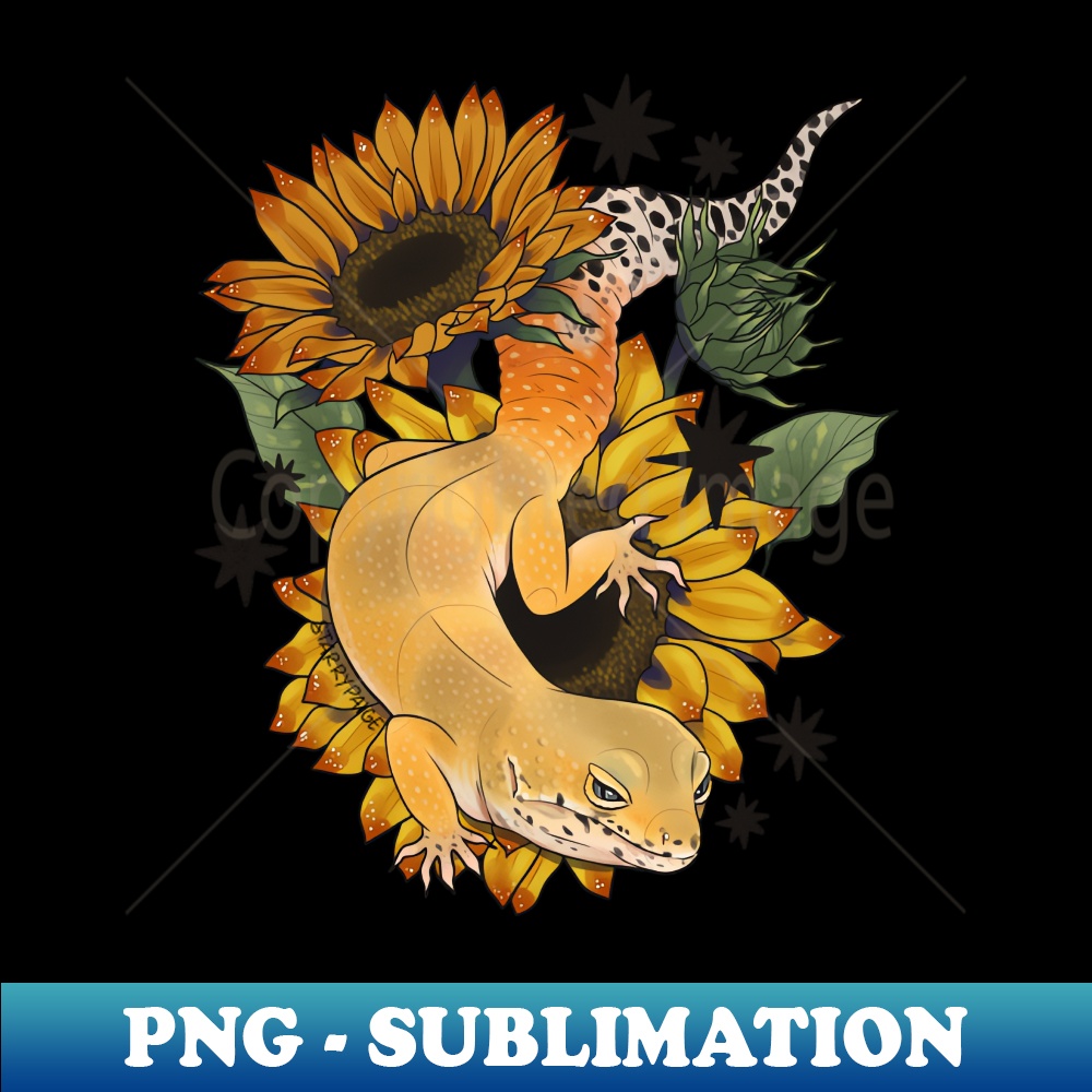 Leopard Gecko with Sunflowers - Special Edition Sublimation | Inspire ...