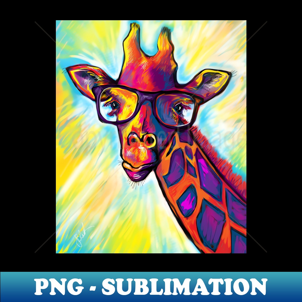 Giraffe in Glasses - Fun Surrealist Pop Art Painting - Aesth | Inspire ...