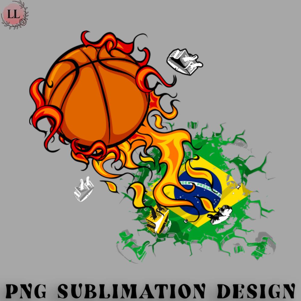 Basketball PNG Brazil Flag Basketball Gift idea | Inspire Uplift