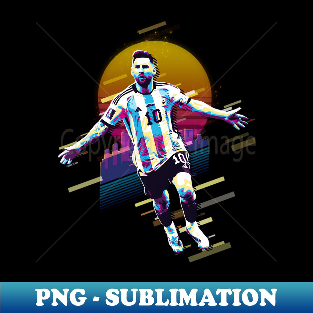 80s Retro Lionel Messi - Modern Sublimation PNG File - Perfe - Inspire ...