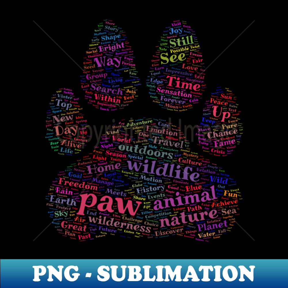 Paw Animal Silhouette Shape Text Word Cloud - Exclusive Subl | Inspire ...