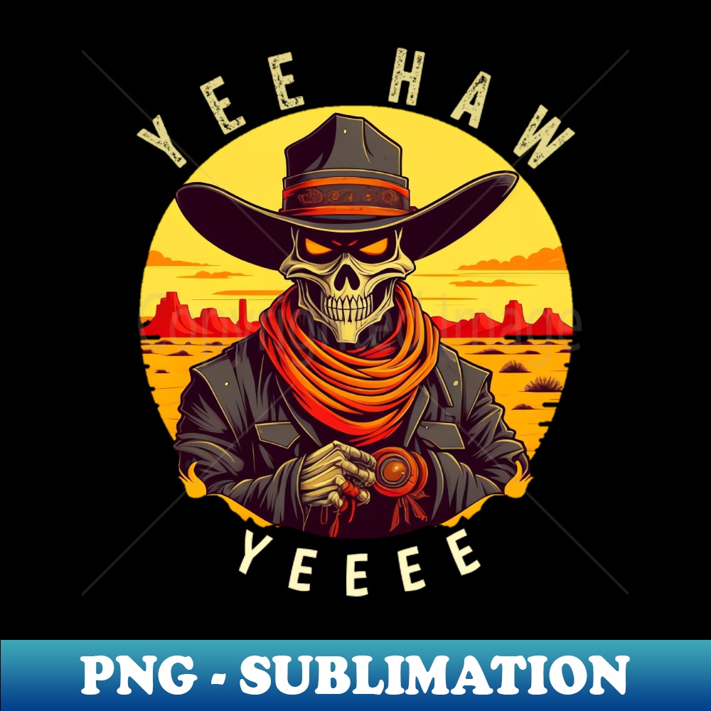 Skeleton yee haw desert ghost cowboy with gun Halloween - Su | Inspire ...