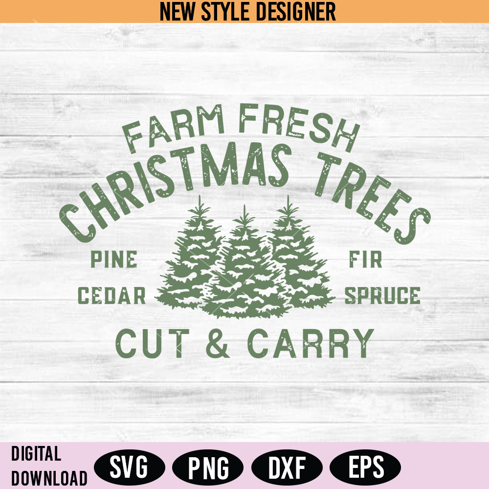 Fresh Cut Tree Farm SVG, Seasonal Tree Farm SVG, Festive Hol | Inspire ...