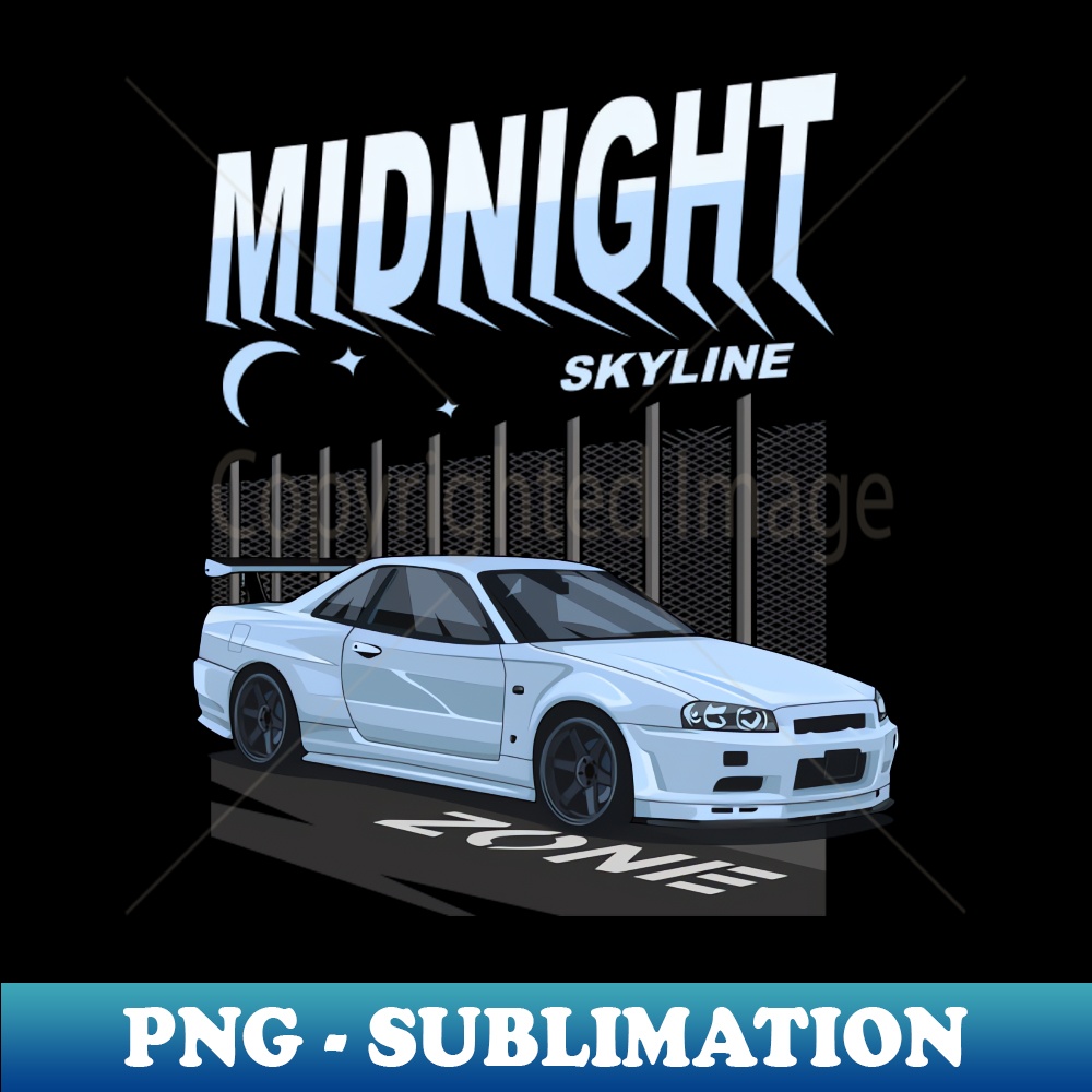 JDM LEGEND NISSAN GTR-R34 SKYLINE-WHITE - PNG Sublimation Di | Inspire ...
