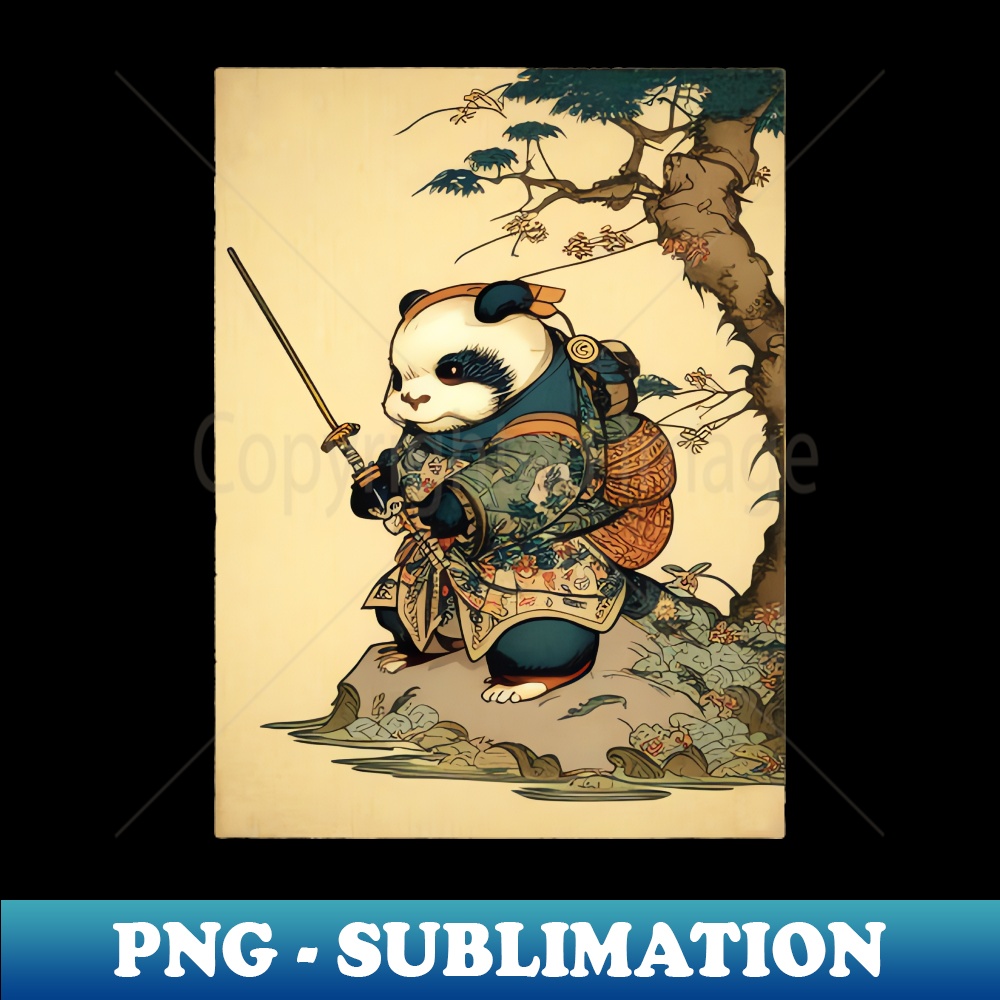 Samurai Panda Traditional Japanese Art Nouveau - PNG Transpa - Inspire ...