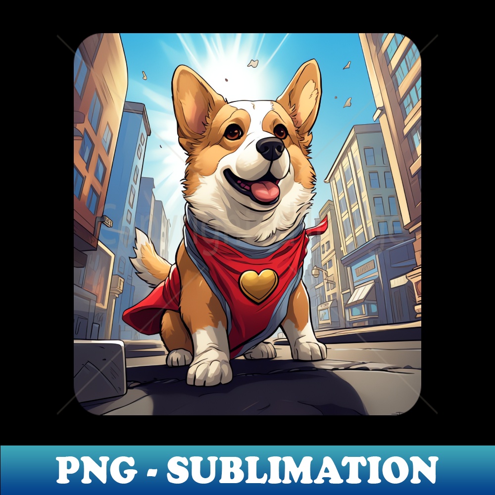 Corgi Superhero - Aesthetic Sublimation Digital File - Bold | Inspire Uplift