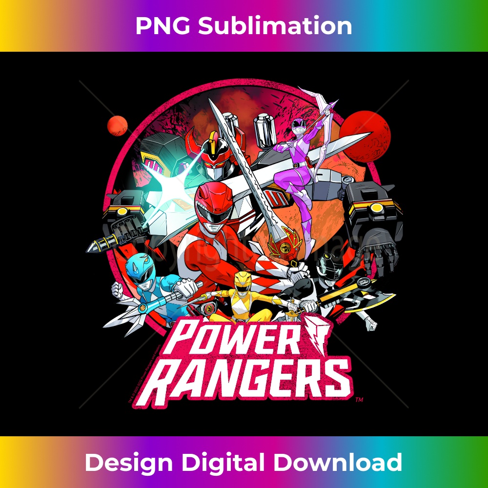 Power Rangers Vintage Comic Style Group Action Circle Long S | Inspire ...