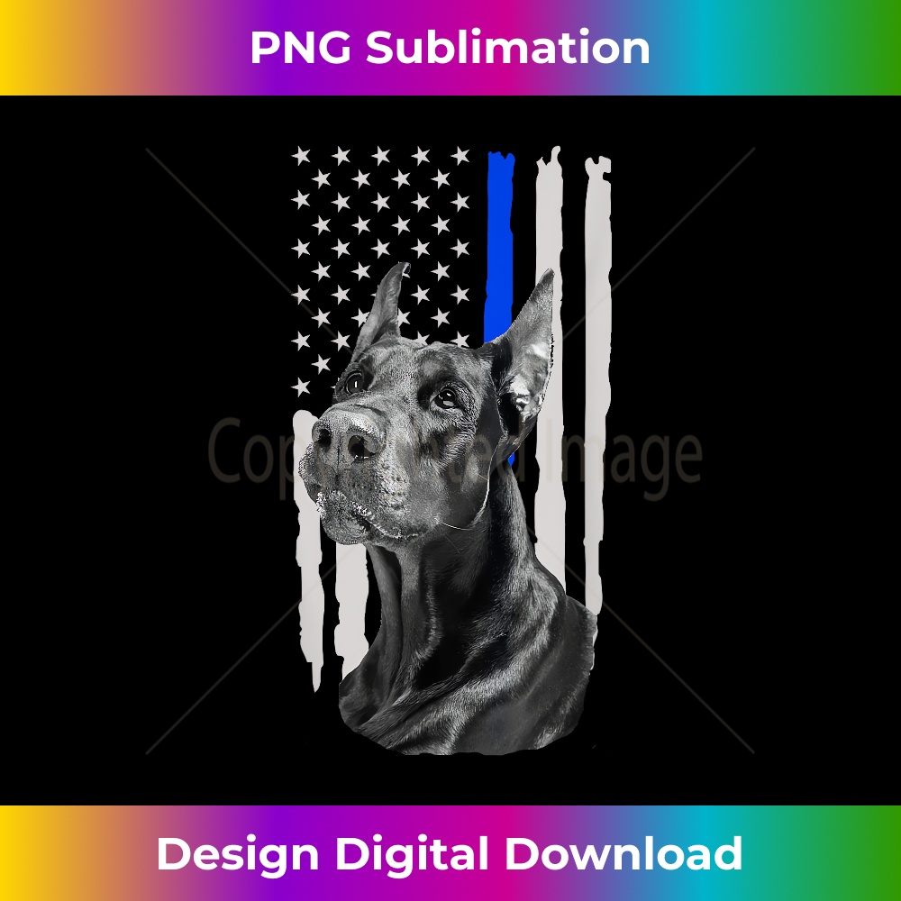K9 Unit Doberman Police Dog Thin Blue Line US Flag Supportor | Inspire ...