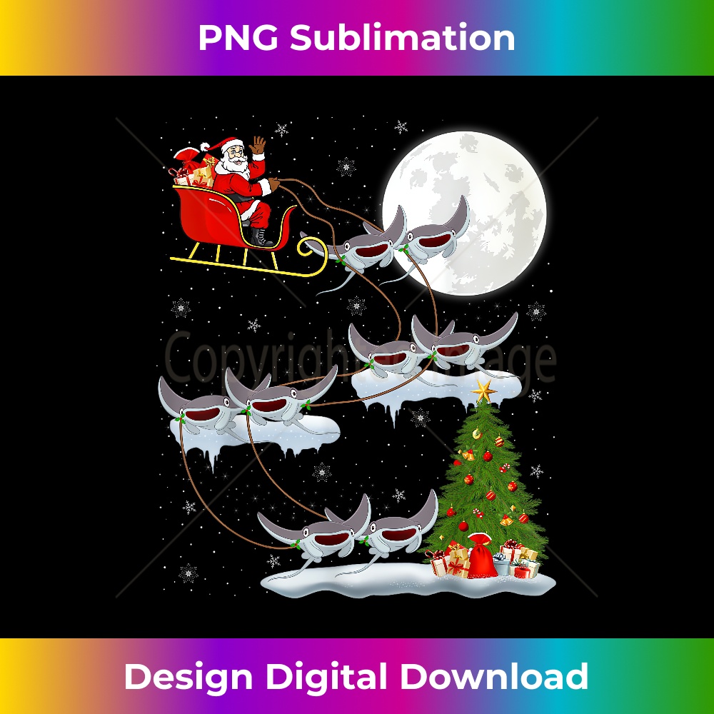 Xmas Lighting Tree Santa Riding Manta Ray Fish Christmas - S | Inspire ...