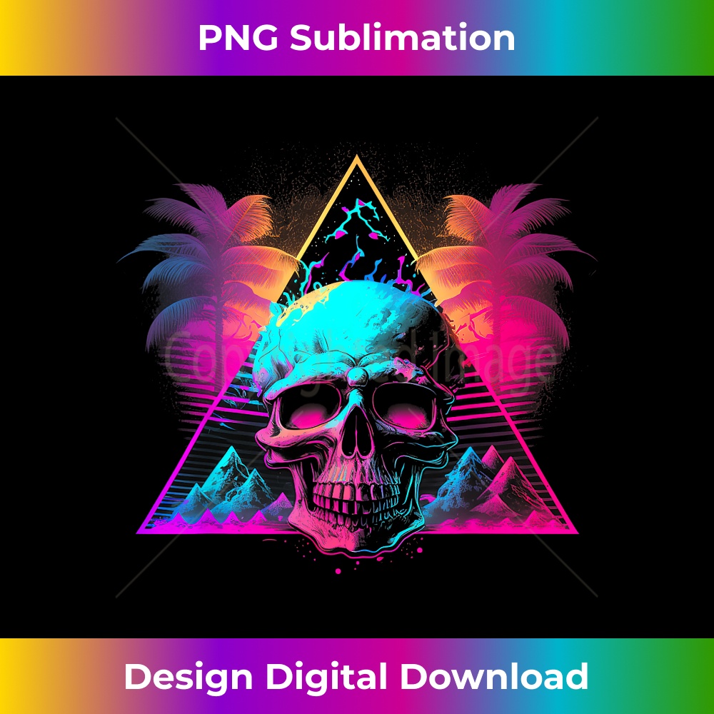 Skull Vaporwave Retrowave Aesthetic Synthwave 80s Palm Tree | Inspire ...