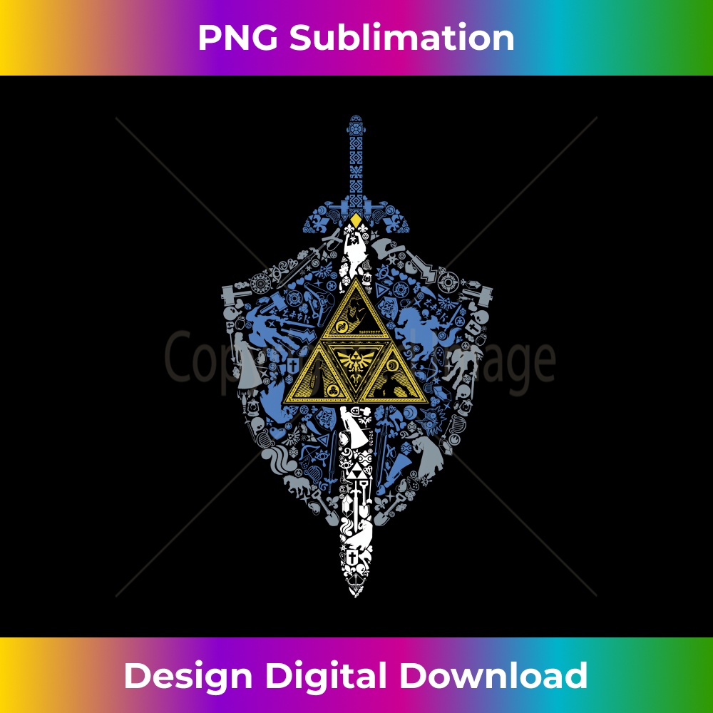 Nintendo Zelda Hylian Shield Element Icons Long Sleeve Tee L | Inspire ...